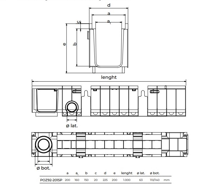 Taurus 200 Drainage Channel x 1m D400 Grating | Drainage Shop