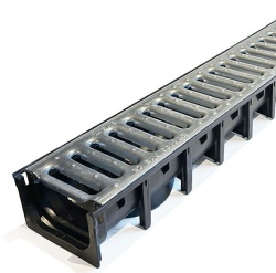 SABdrain Shallow Channel x 1m A15 Galvanised Grate | Drainage Shop