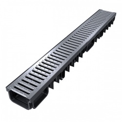 XDrain 130/80 B125 Drain Channel x 1m Stainless Steel Grate