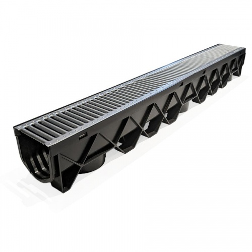 Aquaflow Channel Drain x 1m A15 Galvanised Grate | Drainagae Shop