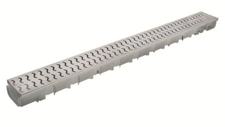Waves' Pattern Stainless Steel Pegasus Channel x 1m | Drainage Shop